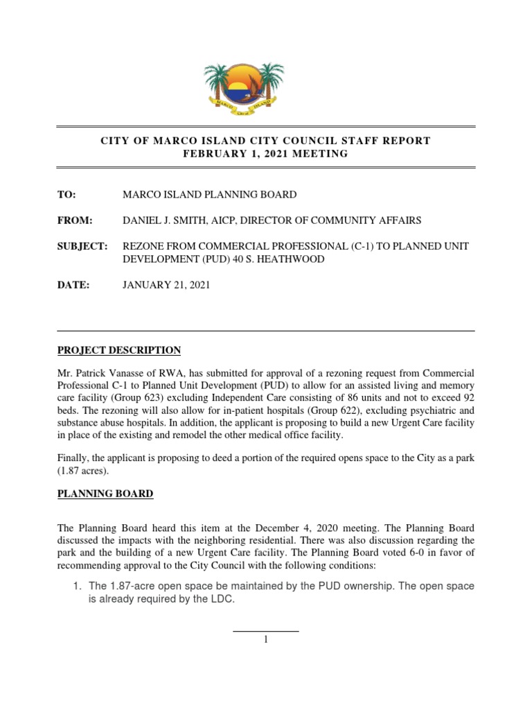 Marco Island Staff Report Rezoning Assisted Living Facility - Jan 2021 ...