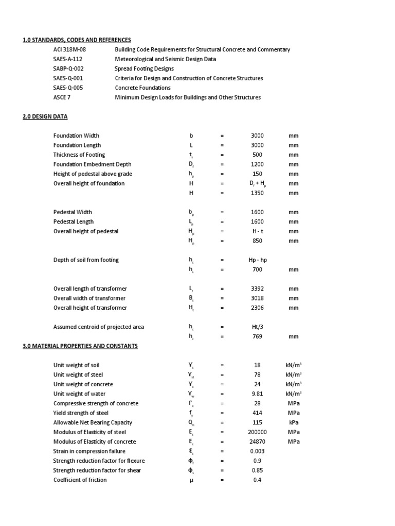 Design of Transformer Foundation | PDF | Strength Of Materials | Young ...