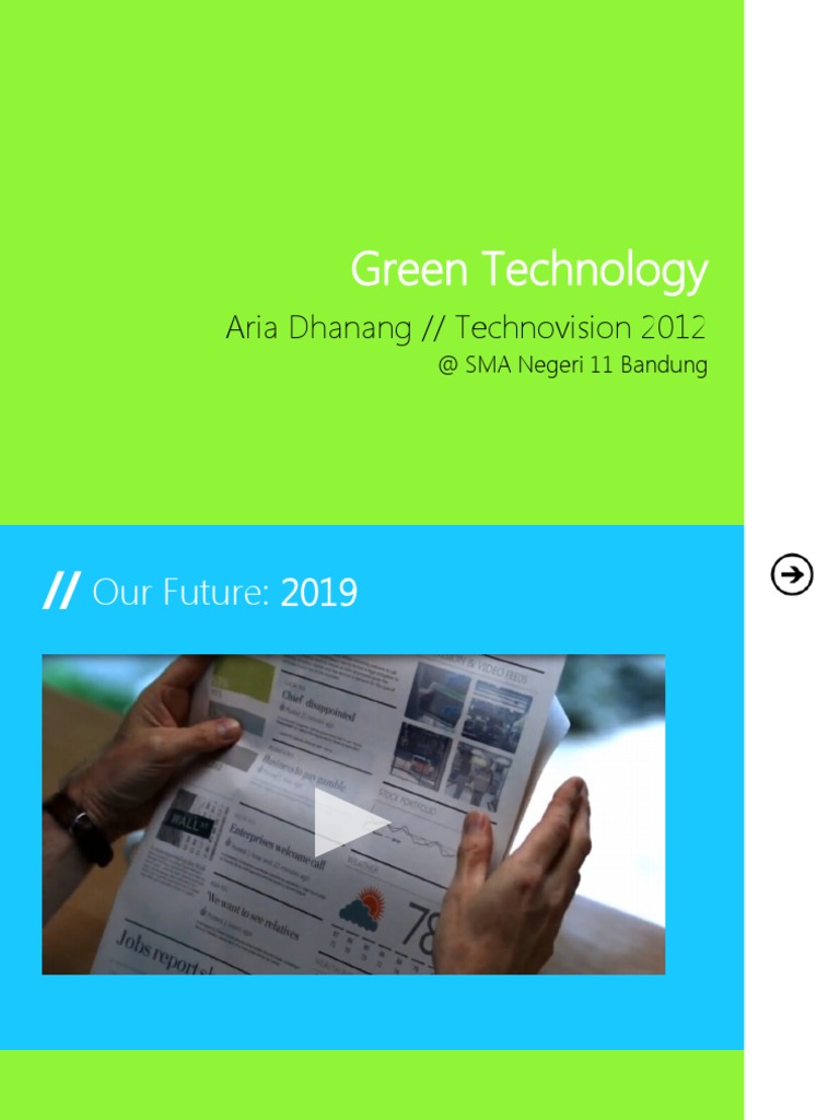 Green Technology: Aria Dhanang // Technovision 2012 | PDF | Art
