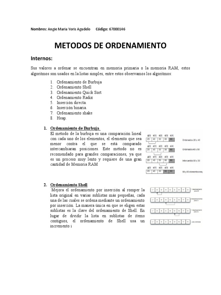 Metodos De Ordenamiento Descargar Gratis Pdf Estructura De Datos De Matriz Algoritmos Y