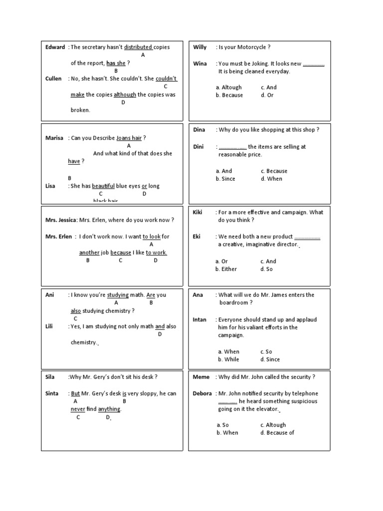 Workplace Conversations and Grammar Tips | PDF