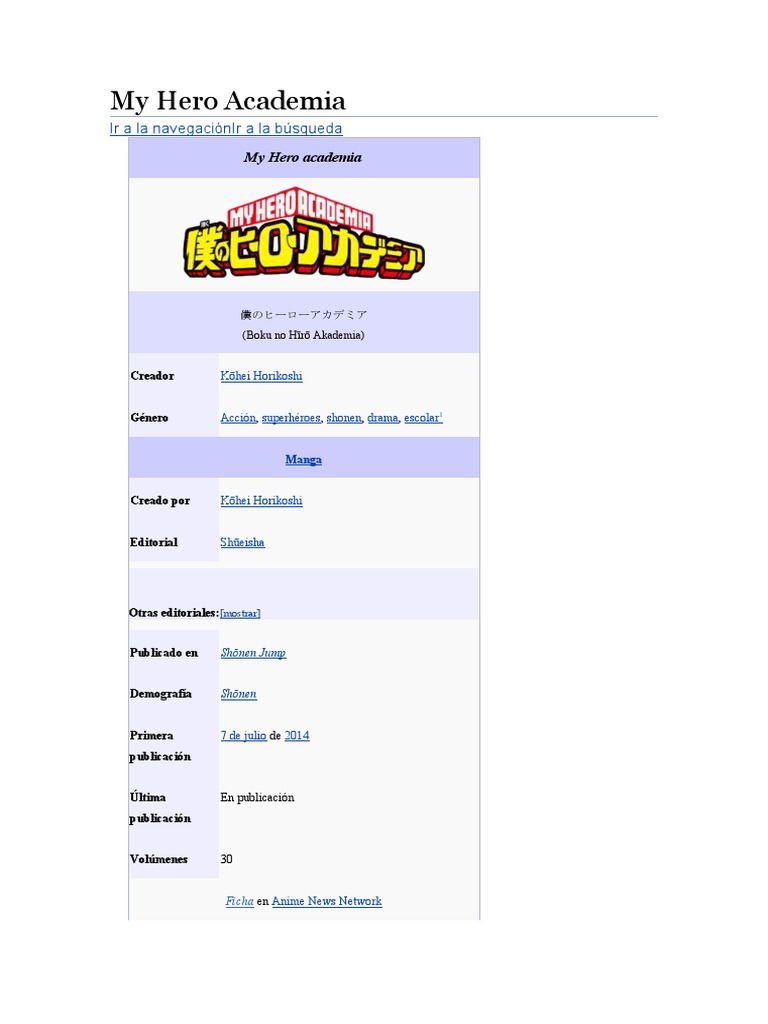 My Hero Academia | PDF | Manga | Anime y manga