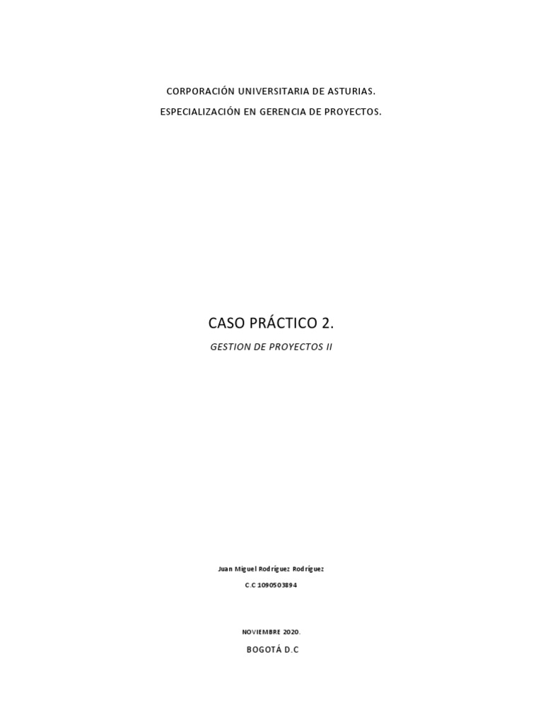 Caso Practico Unidad 2 Proyectos II | PDF | Información | Comunicación