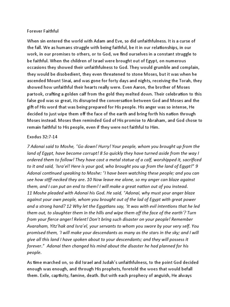 Forever Faithful | PDF | Hosea | Moses