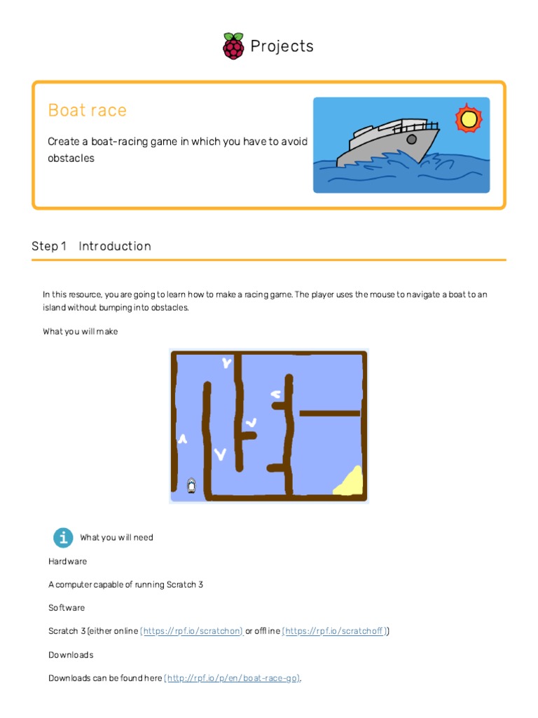 Boat Race - Scratch Projects | PDF | Scratch (Programming Language ...