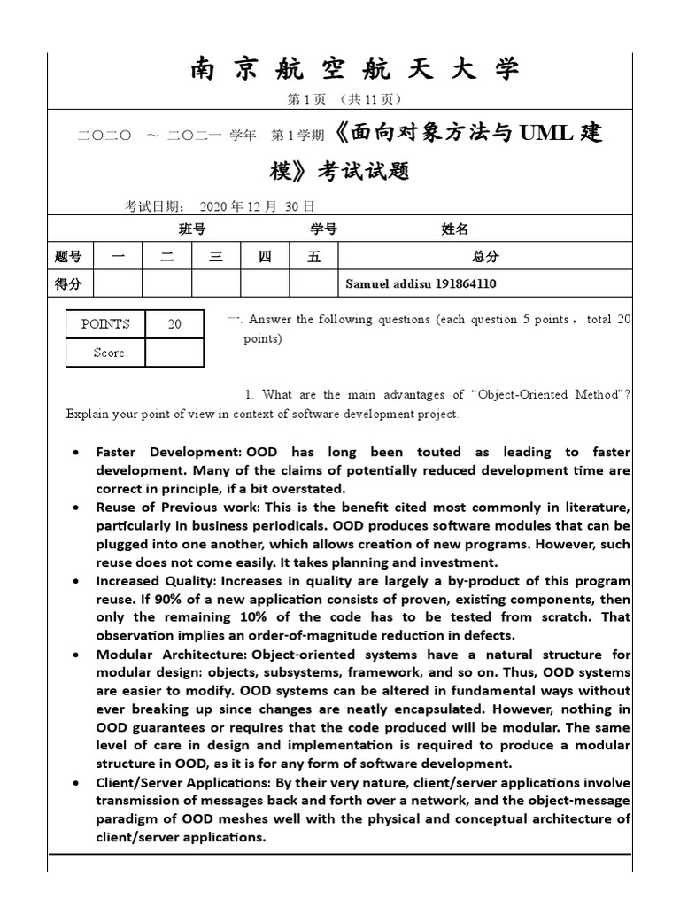 Sami Uml Final Exam | PDF | Use Case | Client–Server Model