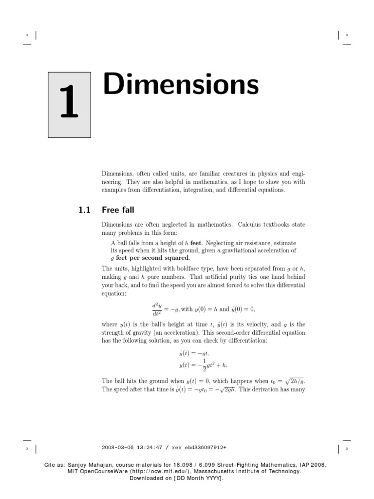 Dimensions guide mathematical problem solving | PDF | Derivative ...