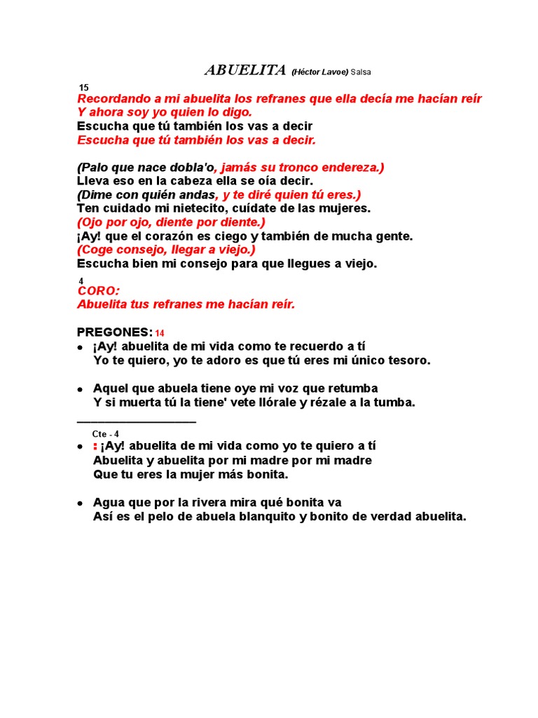 Abuelita Hector Lavoe Pdf
