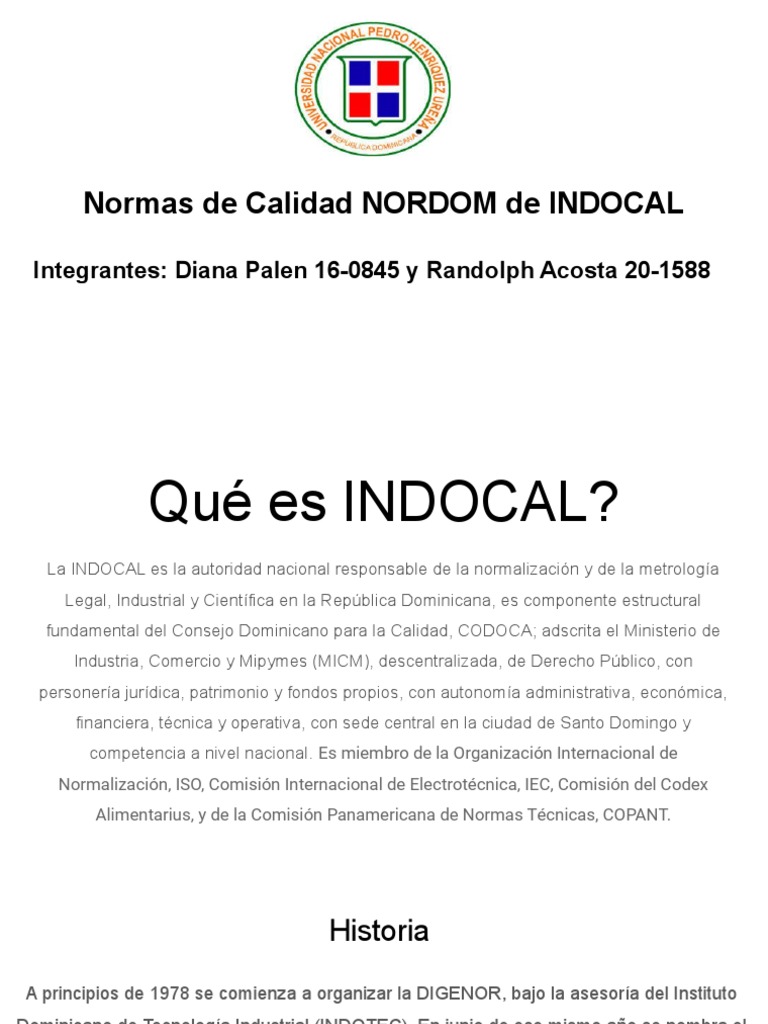 NORDOM de INDOCAL | PDF | Organización internacional para la estandarización | República Dominicana