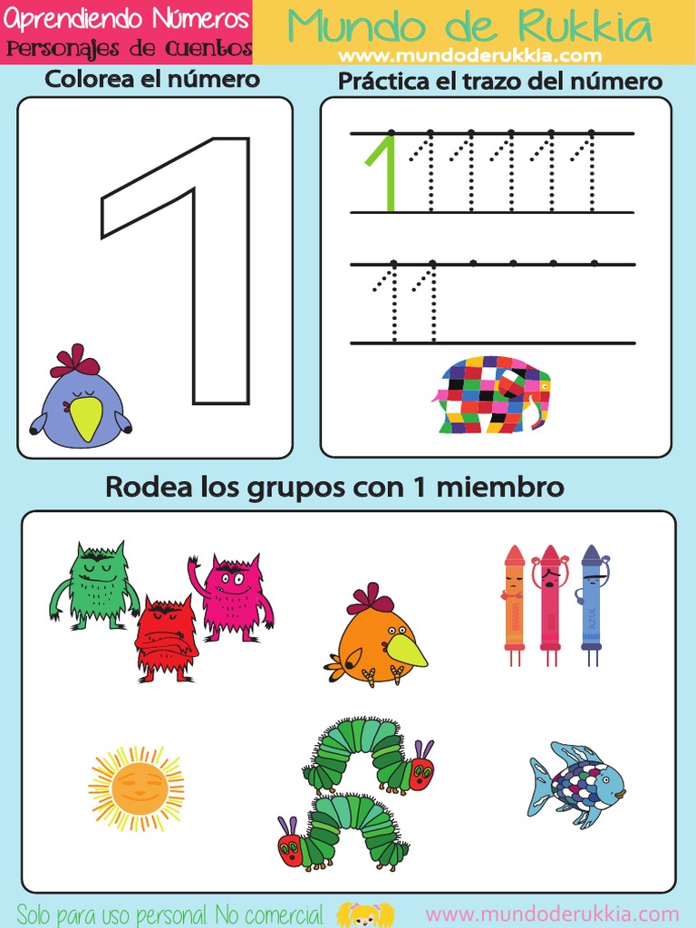 Cuaderno de Personajes de Cuentos para Aprender Los Numeros by Mundo de ...