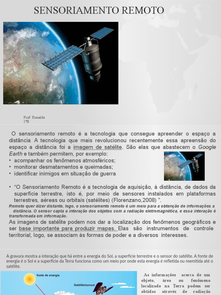 Sensoriamento Remoto | PDF | Sensoriamento remoto | Satélite