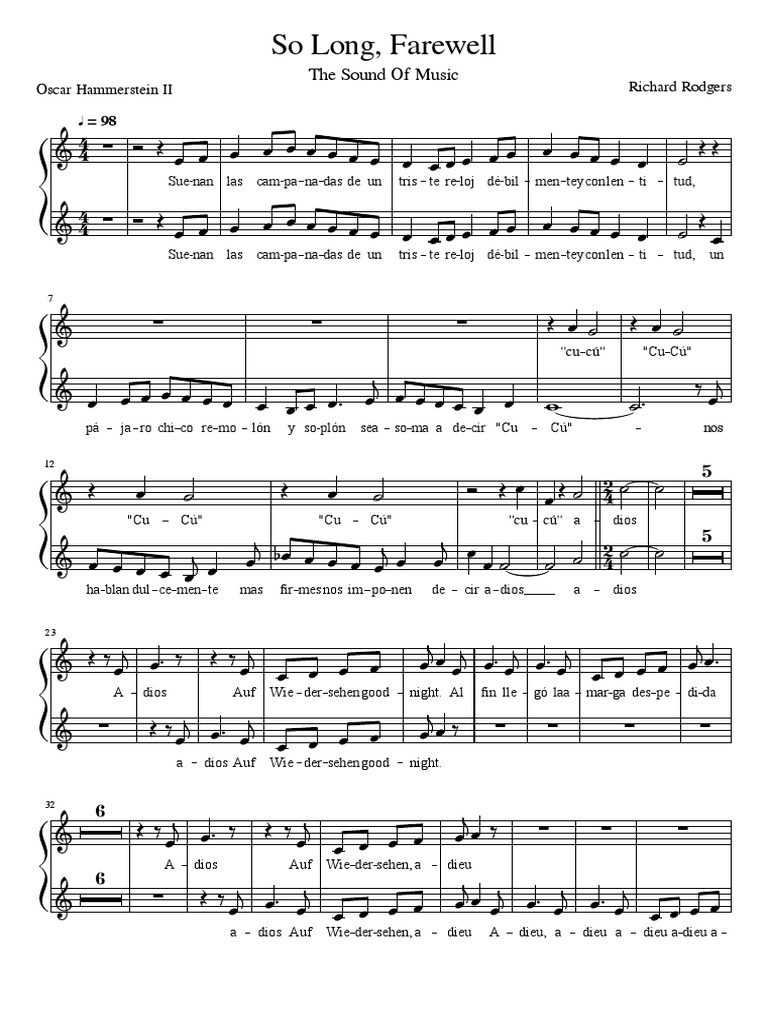 So - Long, - Farewell - Español, 2 Voces | PDF