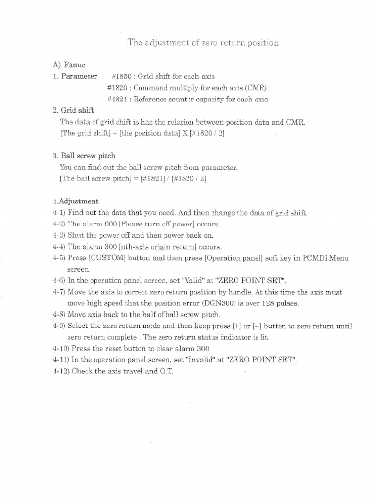 Zero Return Fanuc | PDF