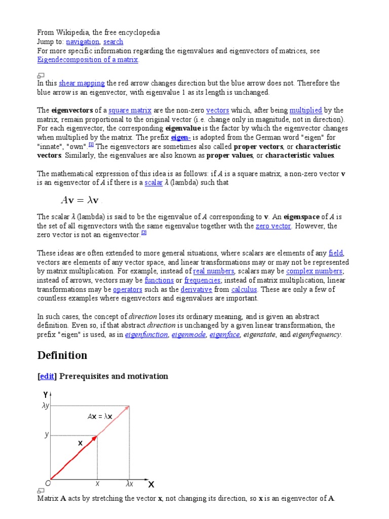 Definition Eigenvalue And Eigenvector Eigenvalues And Eigenvectors Matrix Theory