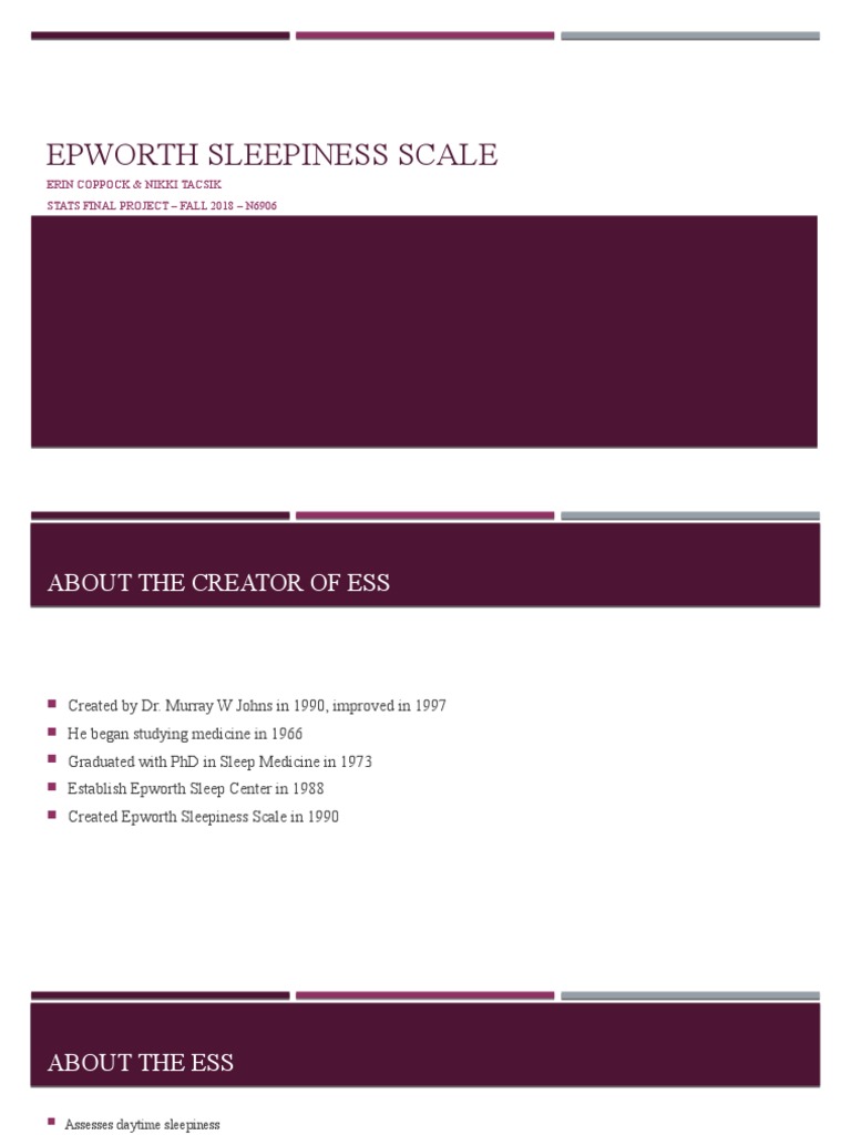 Epworth Sleepiness Scale | PDF | Analysis Of Variance | Statistical ...