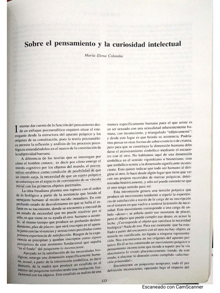 Sobre El Pensamiento y La Curiosidad Intelectual | PDF