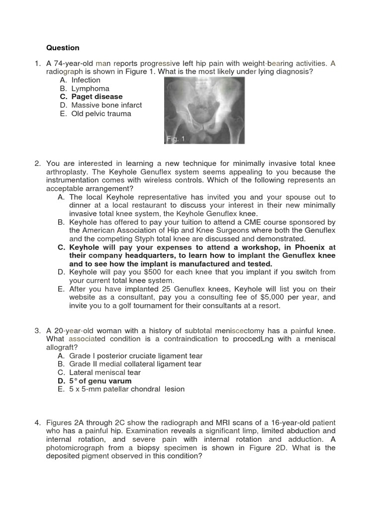 AAOS Basic Science (50 Soal) | PDF | Knee | Bone