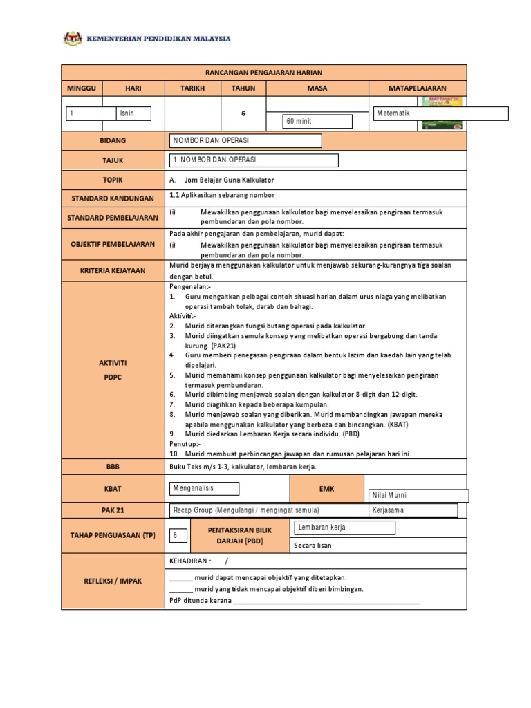 RPH MT TAHUN 6 (Tajuk 1) | PDF | Metode & Bahan Ajar | Seni