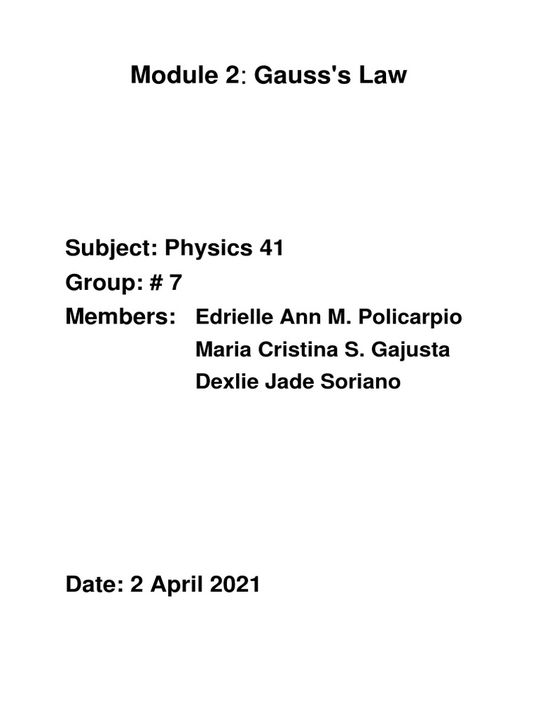 Physics Students' Gauss's Law Guide | PDF | Flux | Electric Field