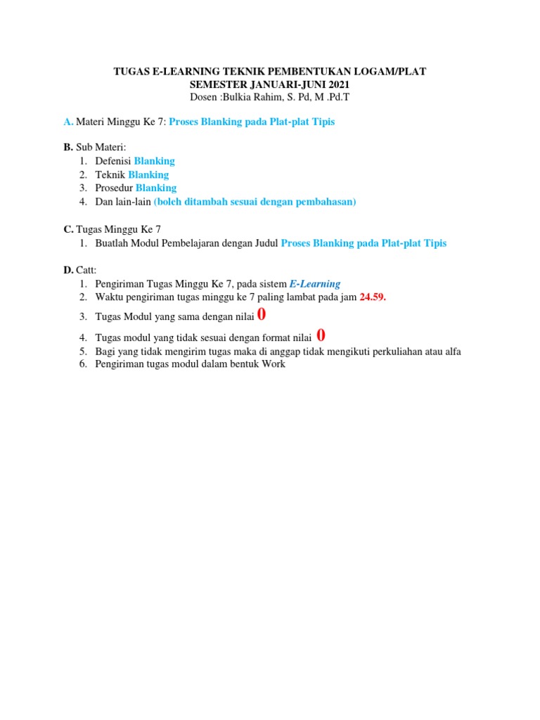 E Learning Minggu 7. Proses Blanking Pada Plat-Plat Tipis | PDF