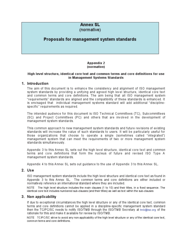 Annex SL - ISO 9001: 2015 | PDF | Audit | Risk
