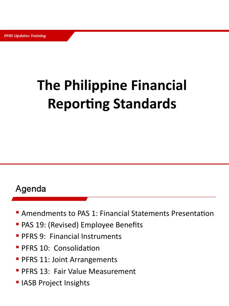 The Philippine Financial Reporting Standards: PFRS Updates Training ...