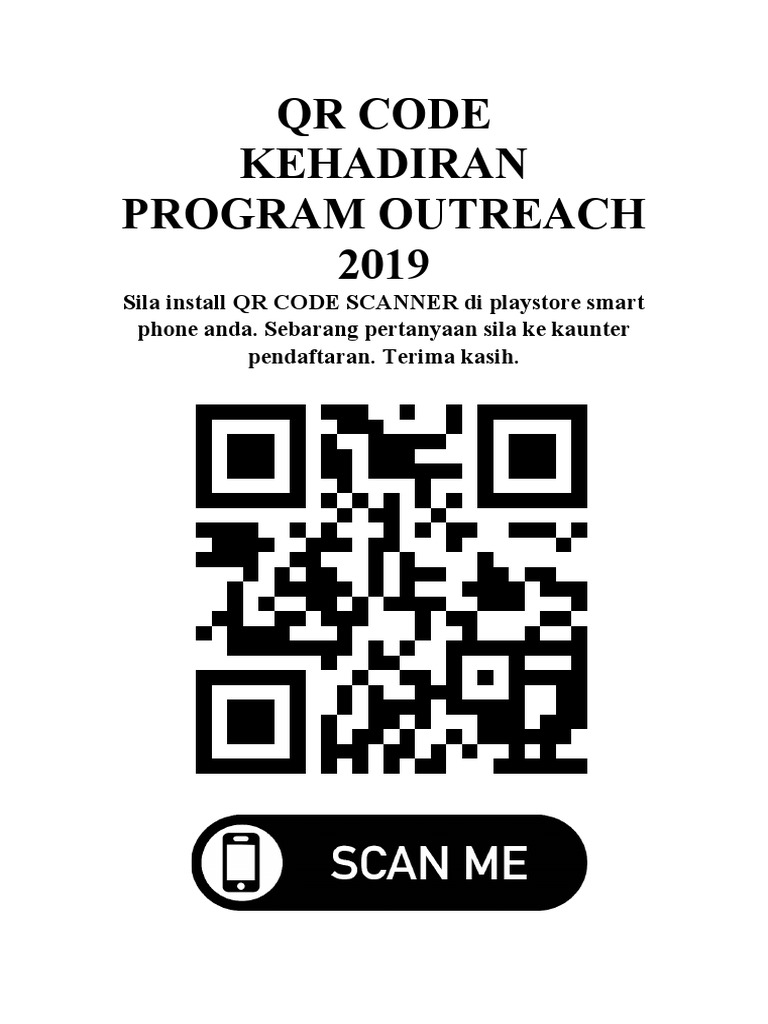 QR CODE Pendaftaran Outreach 2019 | PDF | Business | Computers