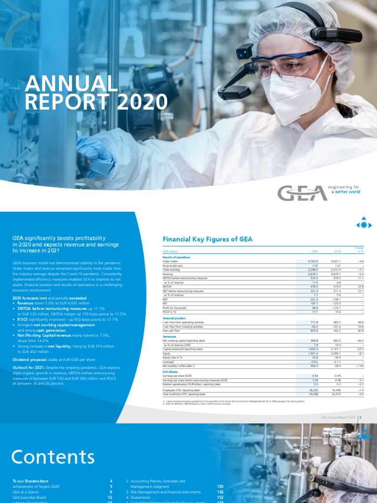 GEA Annual-Report-2020-En - tcm11-82597 | PDF | Balance Sheet | Dairy