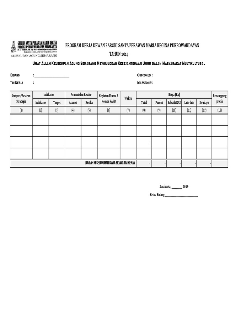 Format Program Kerja | PDF