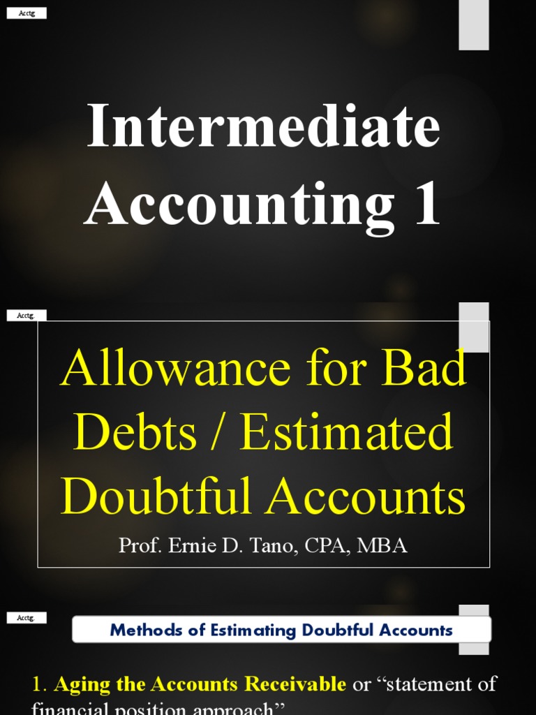 Module 2b Allowance For Bad Debts | PDF | Bad Debt | Debits And Credits
