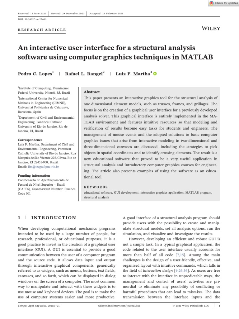 An Interactive User Interface For A Structural Analysissoftware Using Computer Graphics ...
