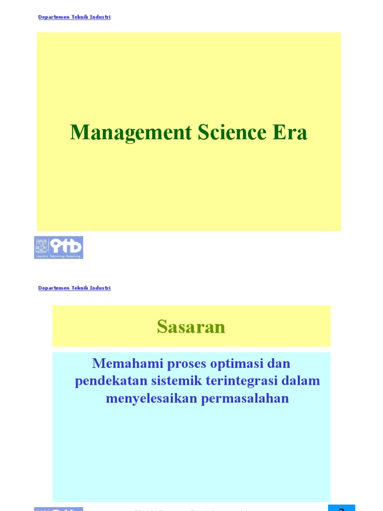 03 Management Science Era | PDF | Mathematical Optimization | Linear ...