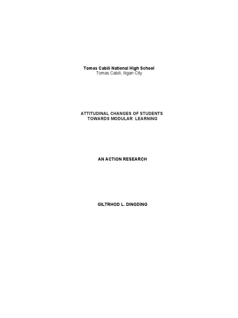 Attitudinal Changes of Student Towards Modular Learning | PDF ...