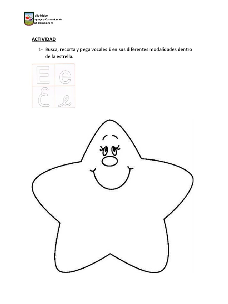 Actividad Recortar Vocal e | PDF