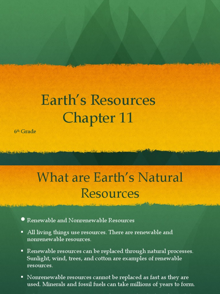 Earth's Resources for 6th Graders | PDF | Renewable Energy | Energy ...