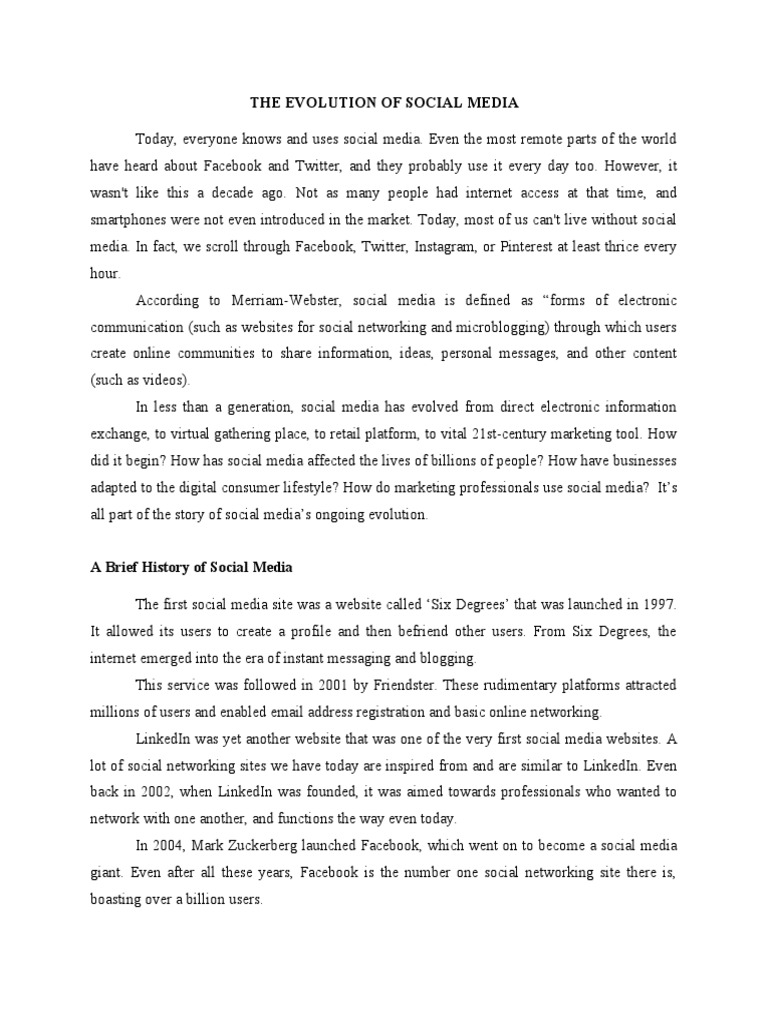 The Evolution of Social Media | PDF | Social Media | Popular Culture ...