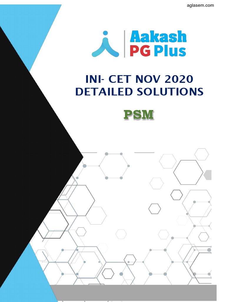INI CET 2020 Question Paper PSM | PDF | Rabies | Cohort Study