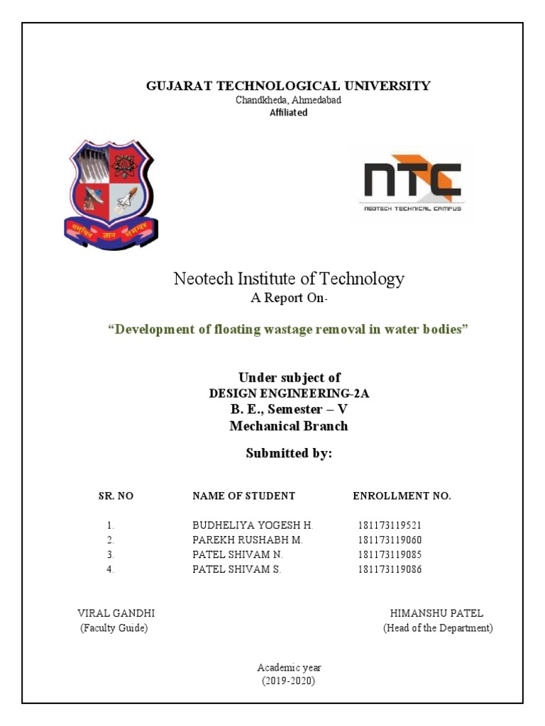Neotech Institute of Technology: Gujarat Technological University | PDF ...