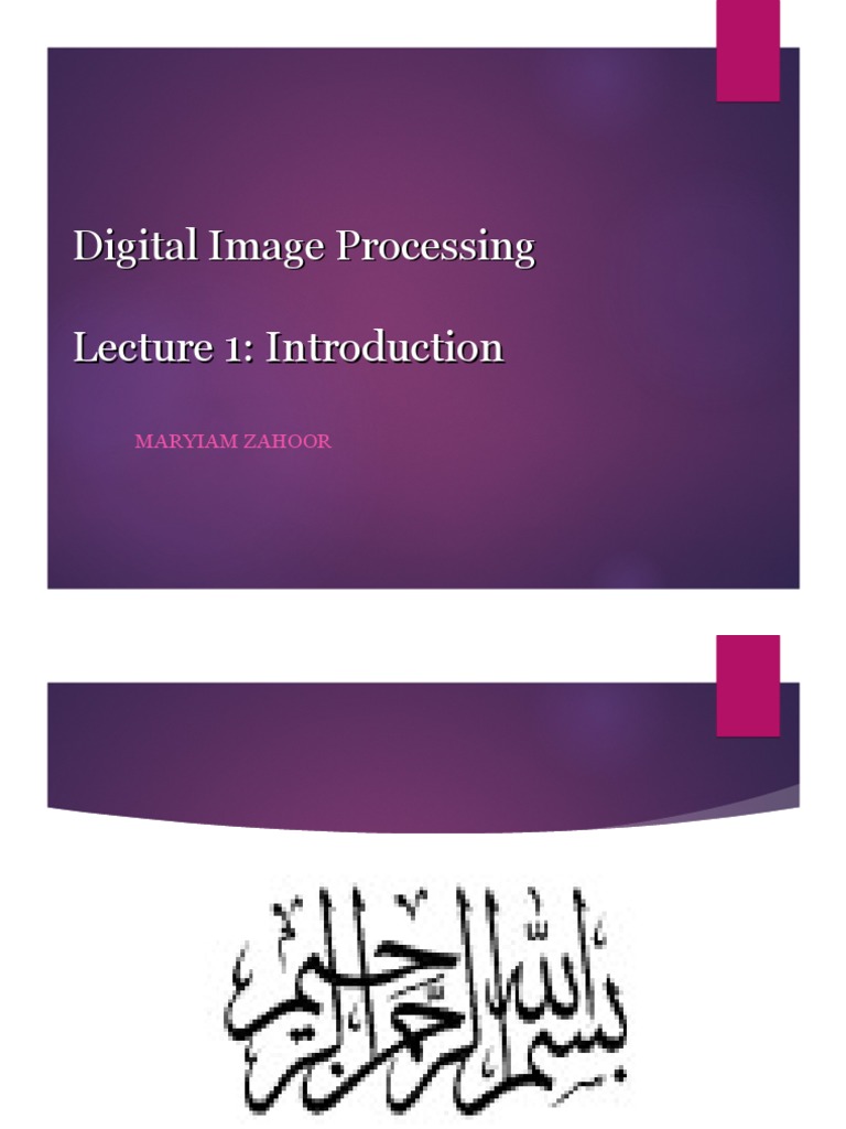 Digital Image Processing Lecture 1: Introduction | PDF | Digital Image ...