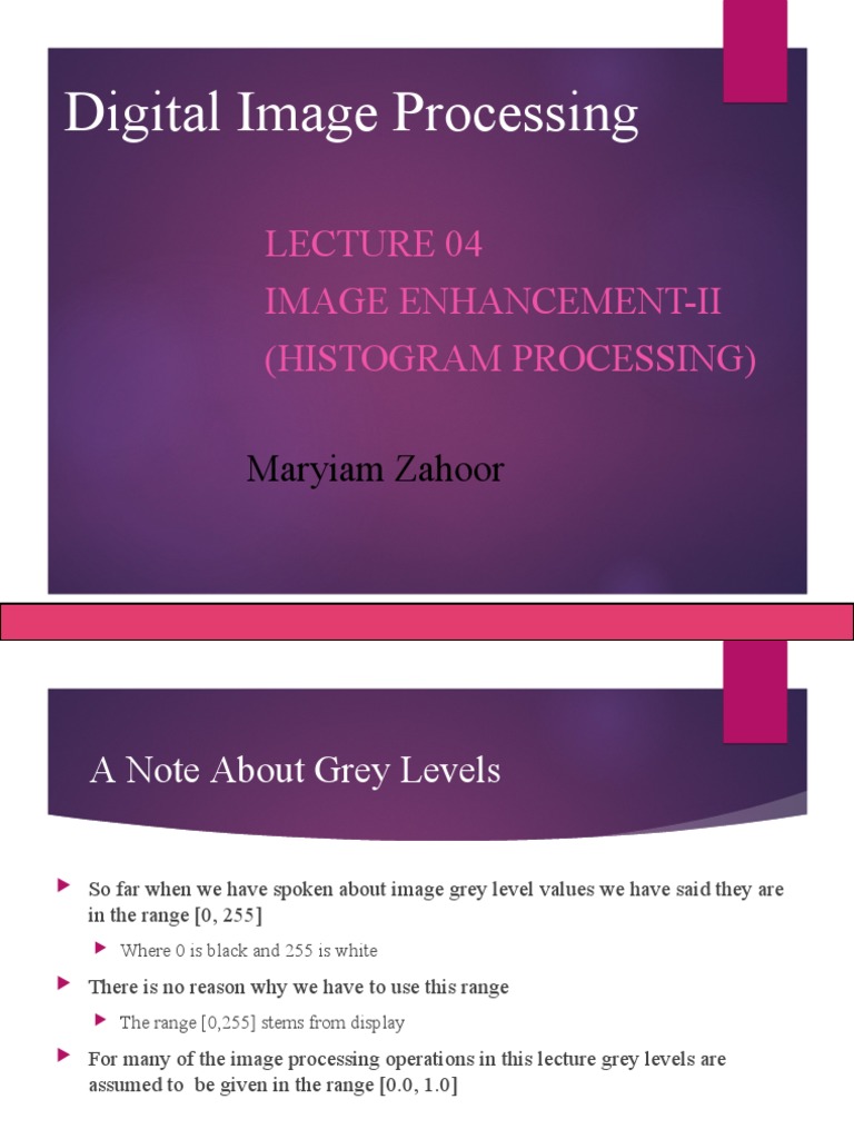 Histogram Processing in Image Enhancement | PDF | Histogram | Image ...
