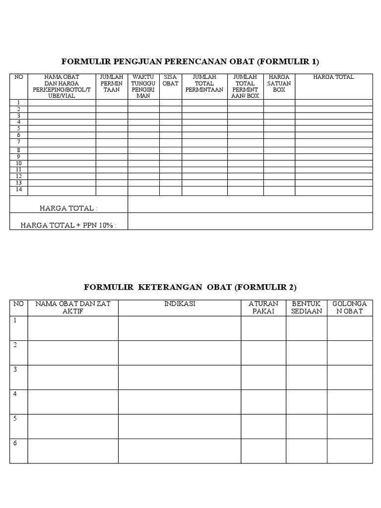 1 Formulir Permintaan Obat, SP, Dan Penerimaan Obat | PDF