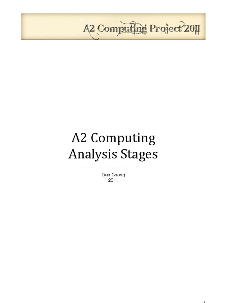 A2 Computing Analysis Stages: - Dan Chong 2011 | PDF | Microsoft Access ...