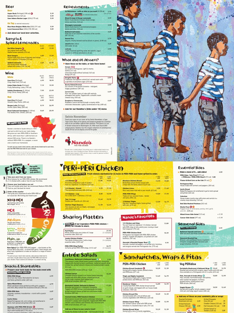 Nandos Fall Menu 2020 | PDF | Coleslaw | Salad