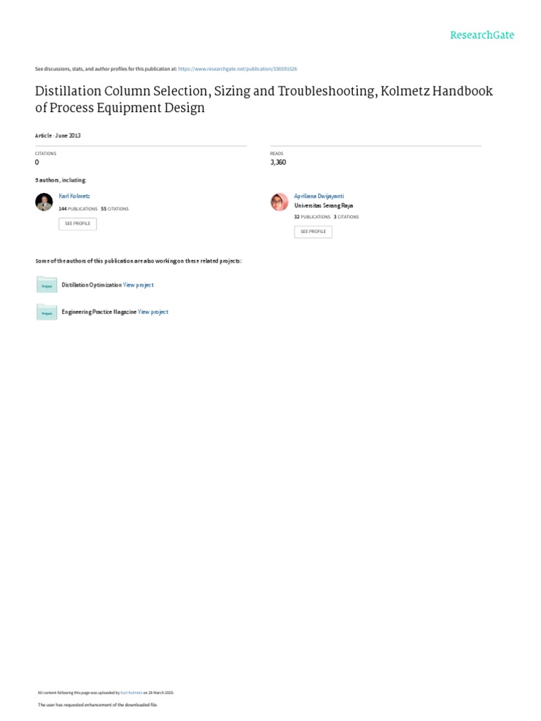 Engineering Design Guidelines Distillation Column Rev4 | PDF ...
