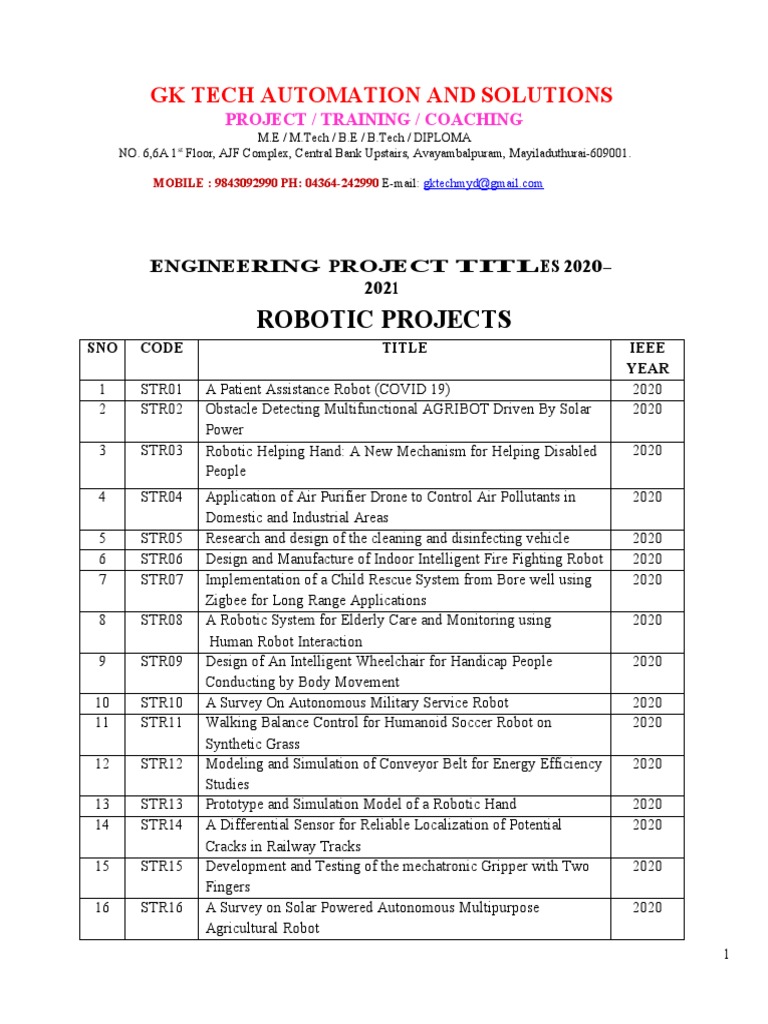 Engineering Project Titles - Ece - 2020-2021 | PDF | Internet Of Things ...