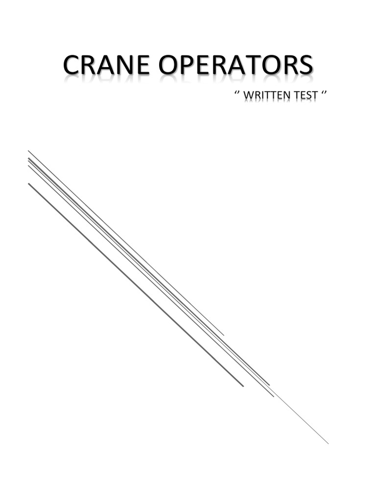 Crane Operator Written Test | PDF | Crane (Machine) | Nature