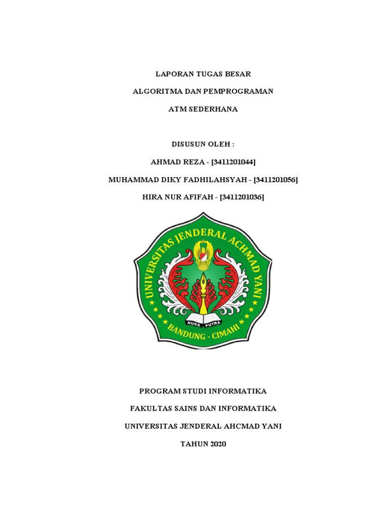 Algoritma dan Pemrograman ATM Sederhana | PDF | Komputer