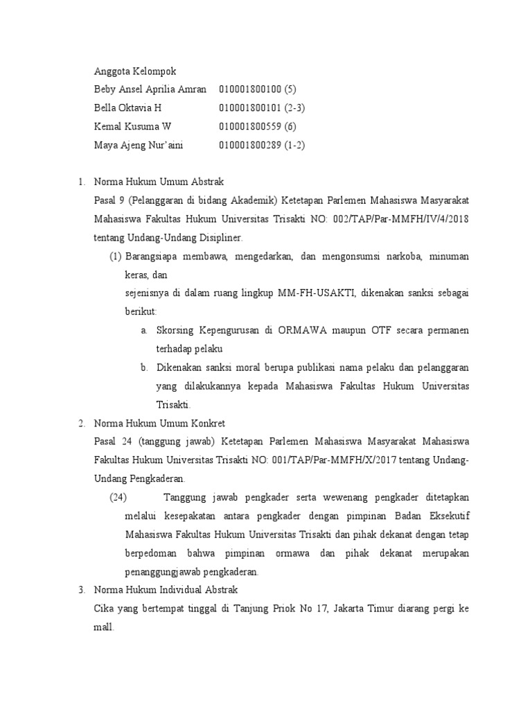 Contoh Norma Hukum di Kampus | PDF