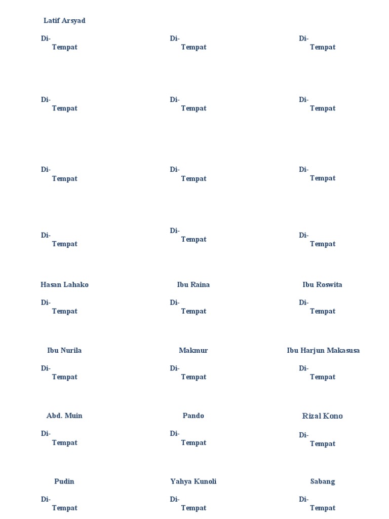 Label - Undangan Gunting Rambut | PDF