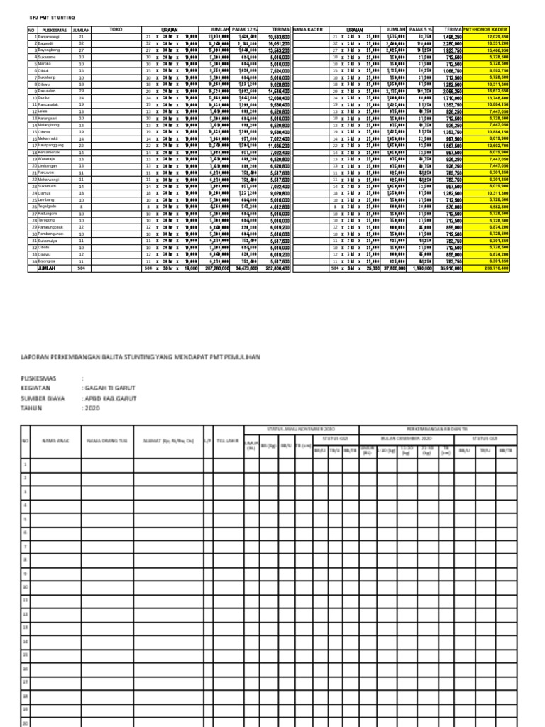 SPJ PMT Stunting Desember | PDF